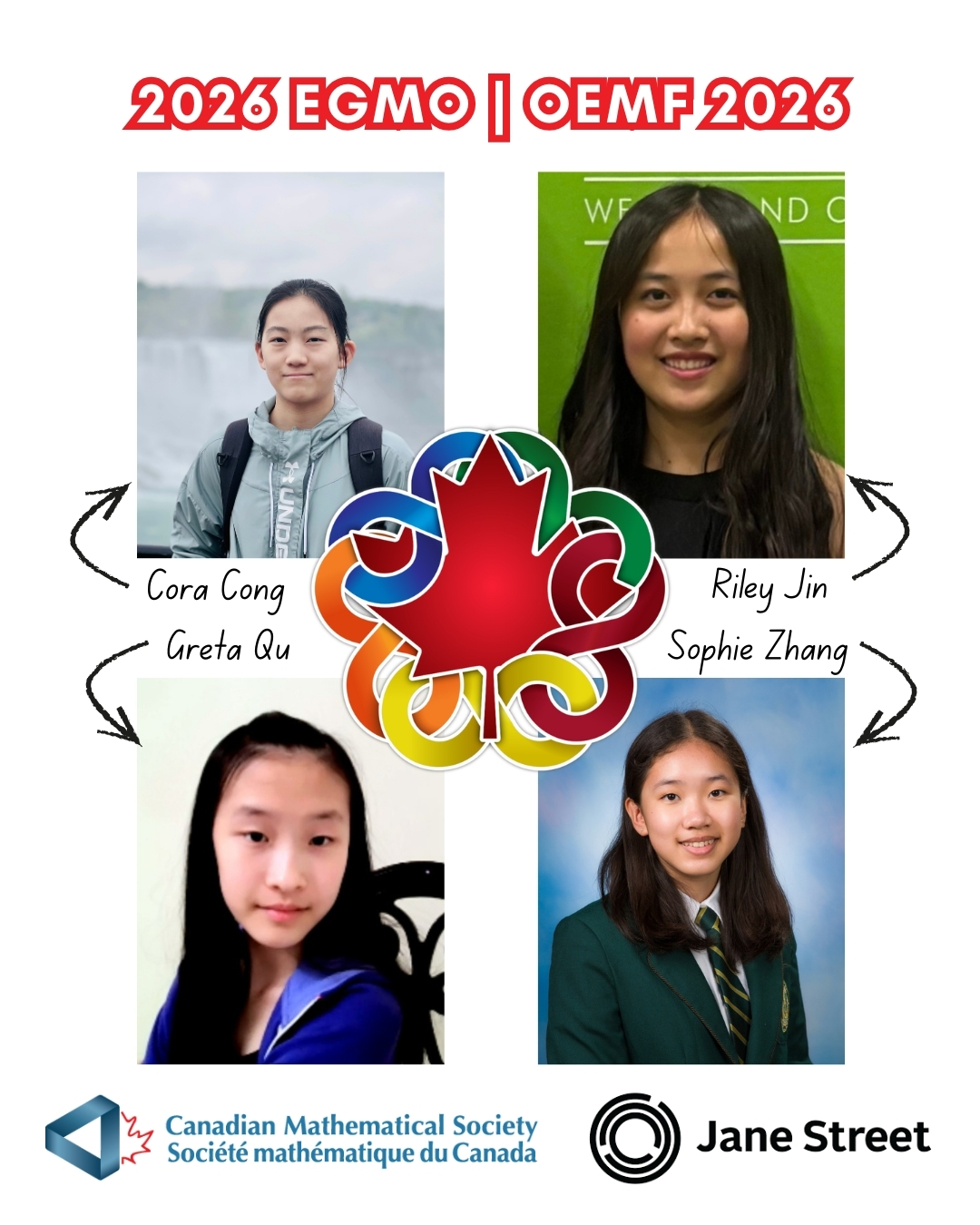 NEW: Girls Math Team Canada Announced for 2026 EGMO – CMS – Math Matters
